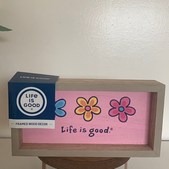 Life Is Good | Wall Decor | Life Is Good Pink Wood Table Top And Wall ...